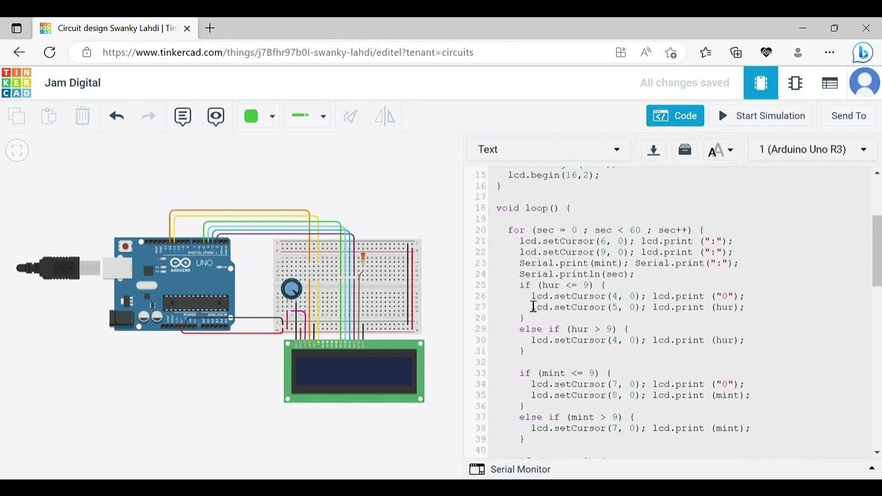 Elektronika Lanjut {Simulasi TinkerCad Jam Digital tanpa RTC} - YouTube