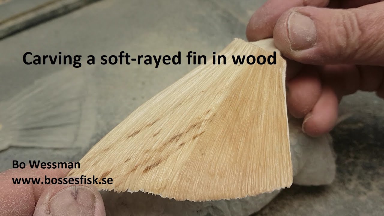 Carving a soft-rayed fish fin in wood - full tutorial - YouTube