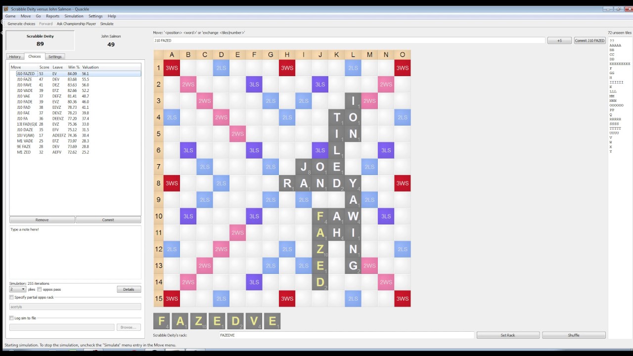Quackle Analysis (Scrabble Master Player fails) - YouTube