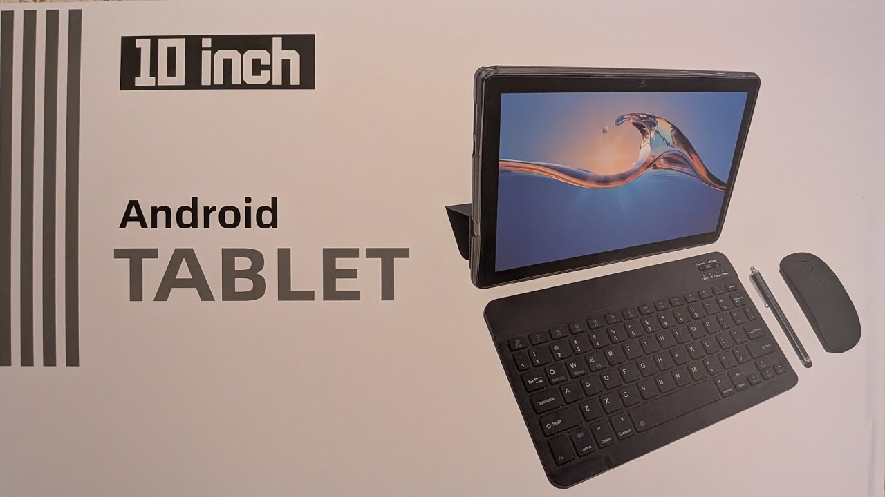Unboxing 10inch Android Tablet with a keyboard, mouse, and stylist ...