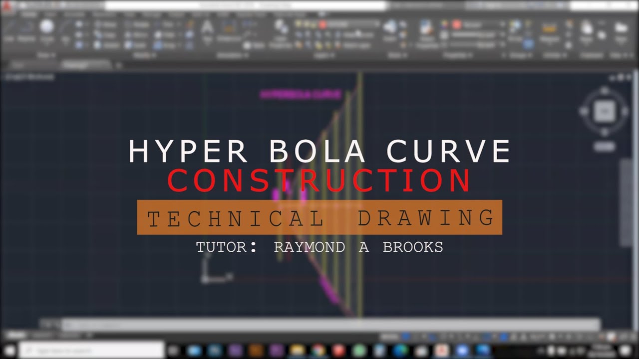 AutoCAD: How to create a Hyper Bola Curve Construction - YouTube