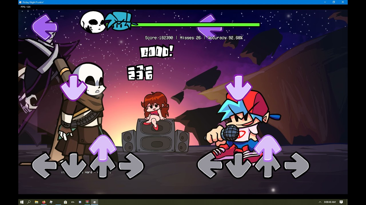Ink sans fight and xchara fight (FNF x!event) - YouTube