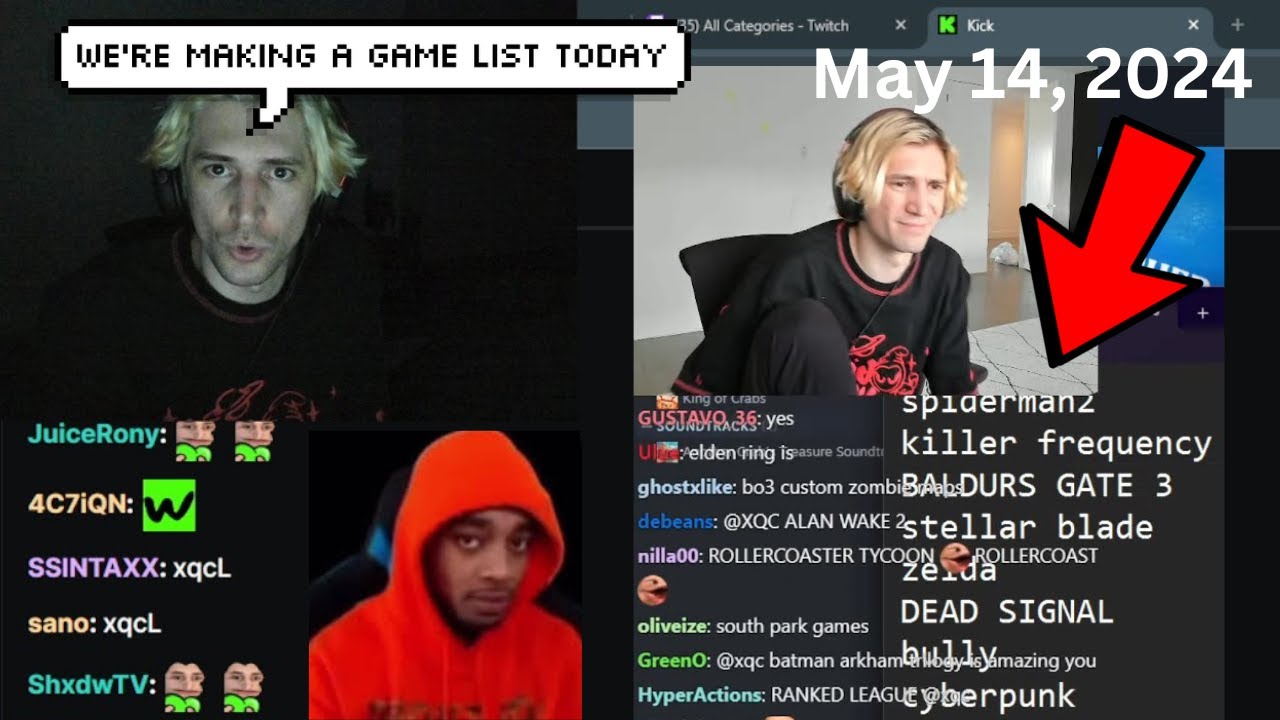 xQc is making another Game List Today to Play - YouTube