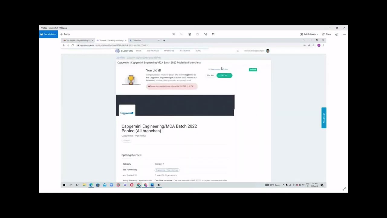 Capgemini offer Letter 2022 batch/how to accept loi #2022batch # ...