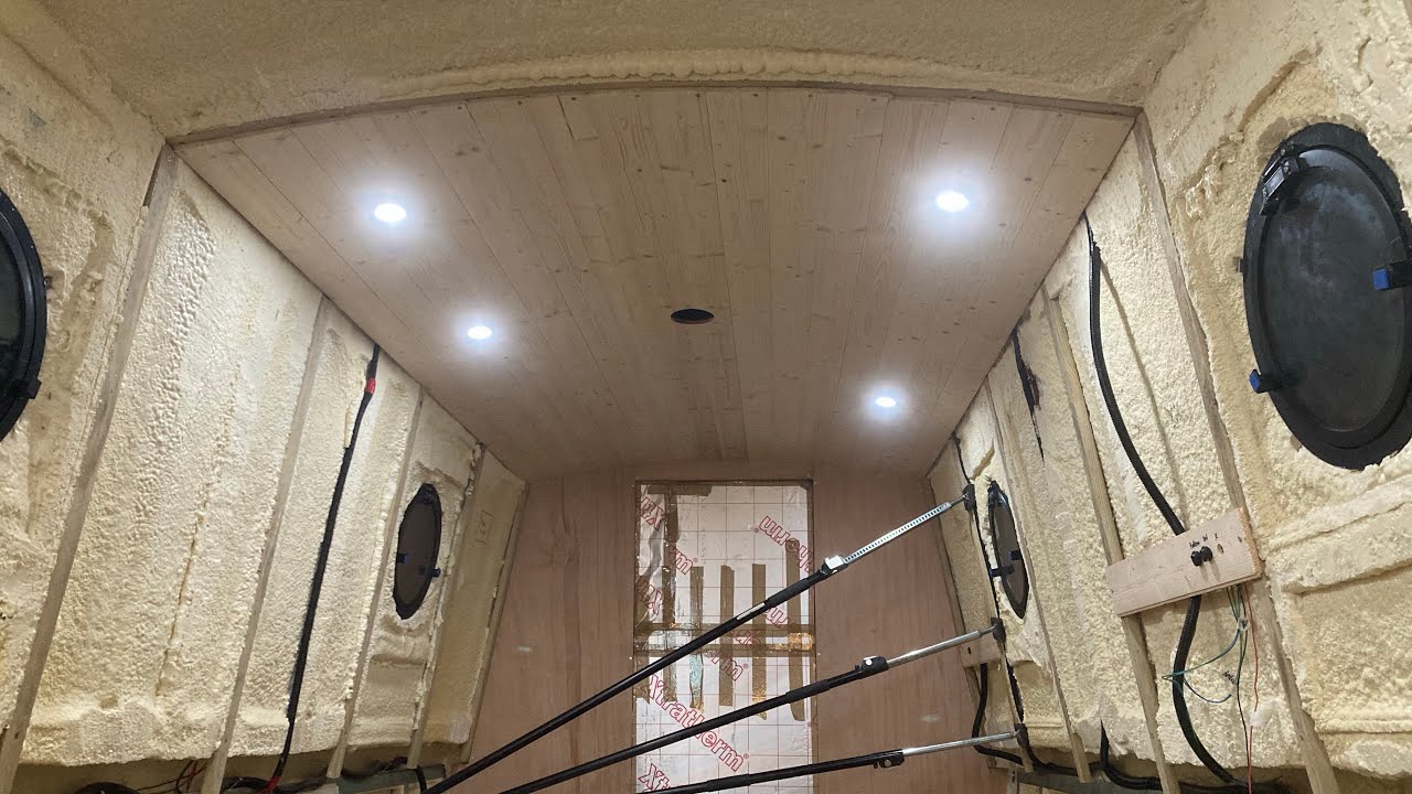 80. Bedroom Ceiling & Lights in my Project Narrowboat - YouTube