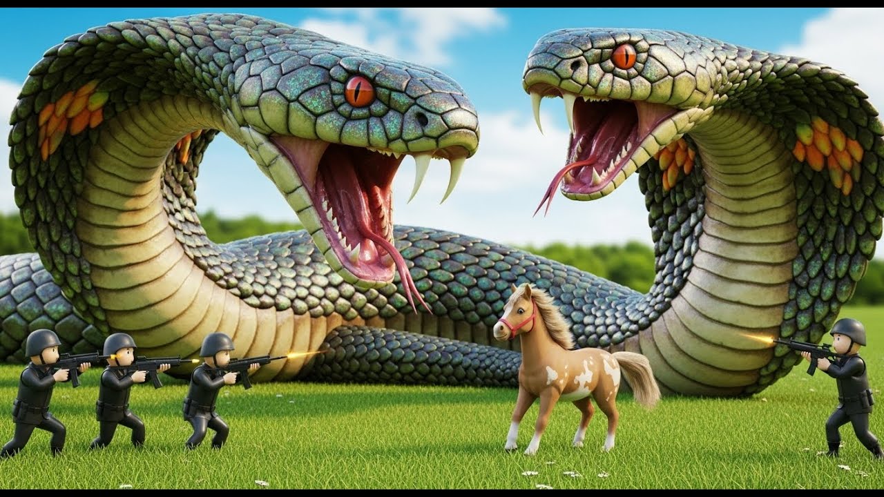 Brave heroes save terrified pony from a giant mutant cobra's deadly ...