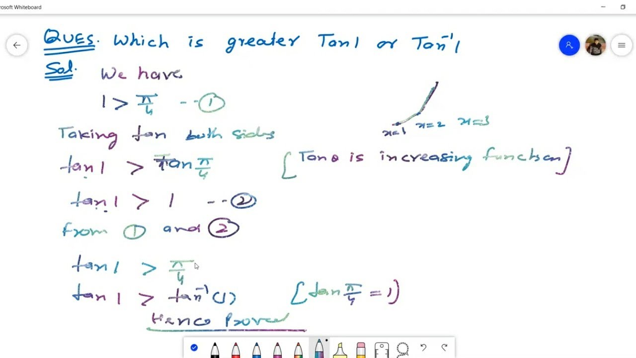 Which one is Greater Tan1 or Tan⁻¹1 | Class12 | NCERT Exemplar Problems ...