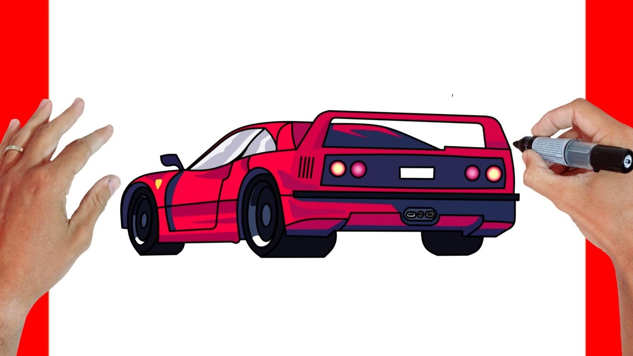 como DESENHAR uma FERRARI F40 - how to draw Ferrari F40 - YouTube