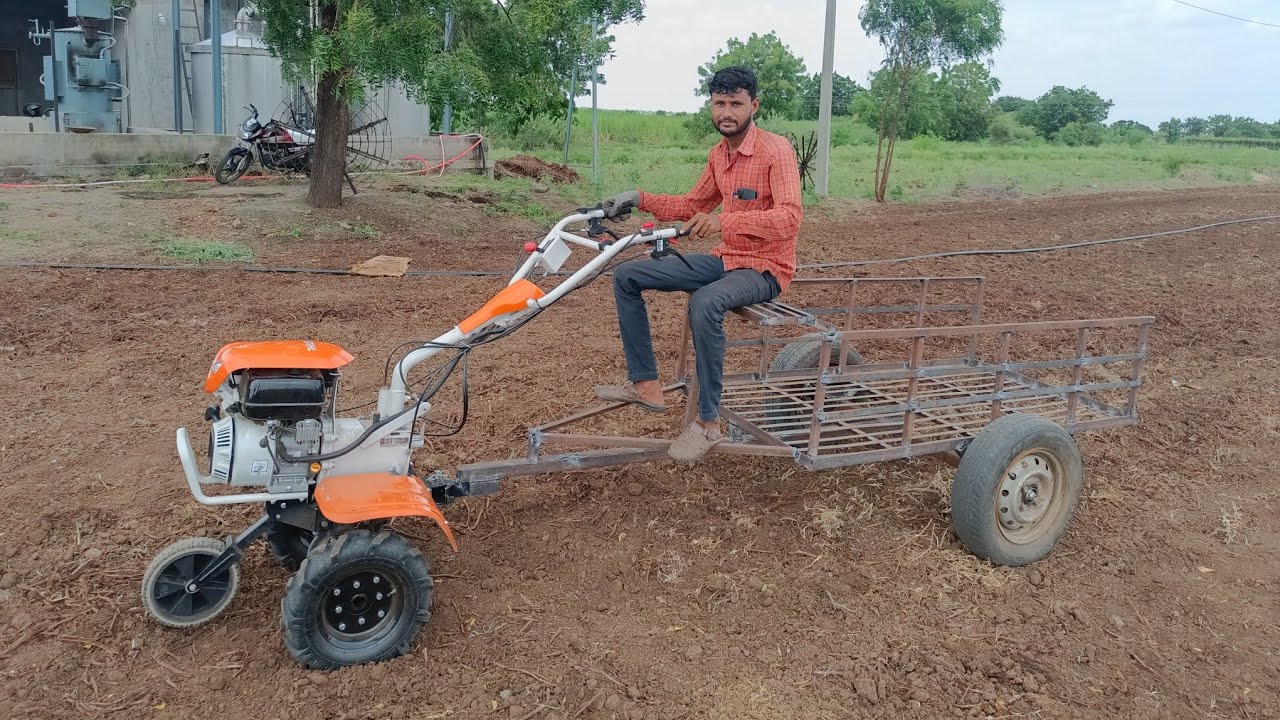 Trolley attachment for 7HP Power Weeder - YouTube