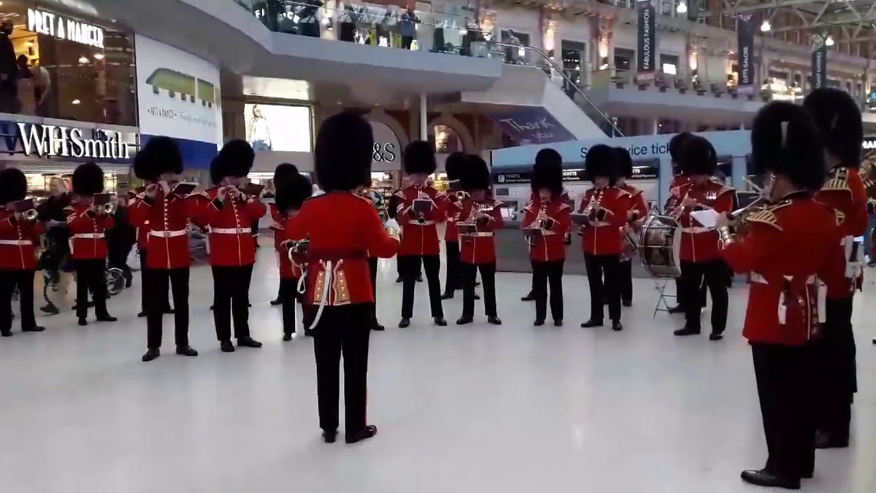The Royal Buckingham Guards perform at London Waterloo Station Part 5 ...