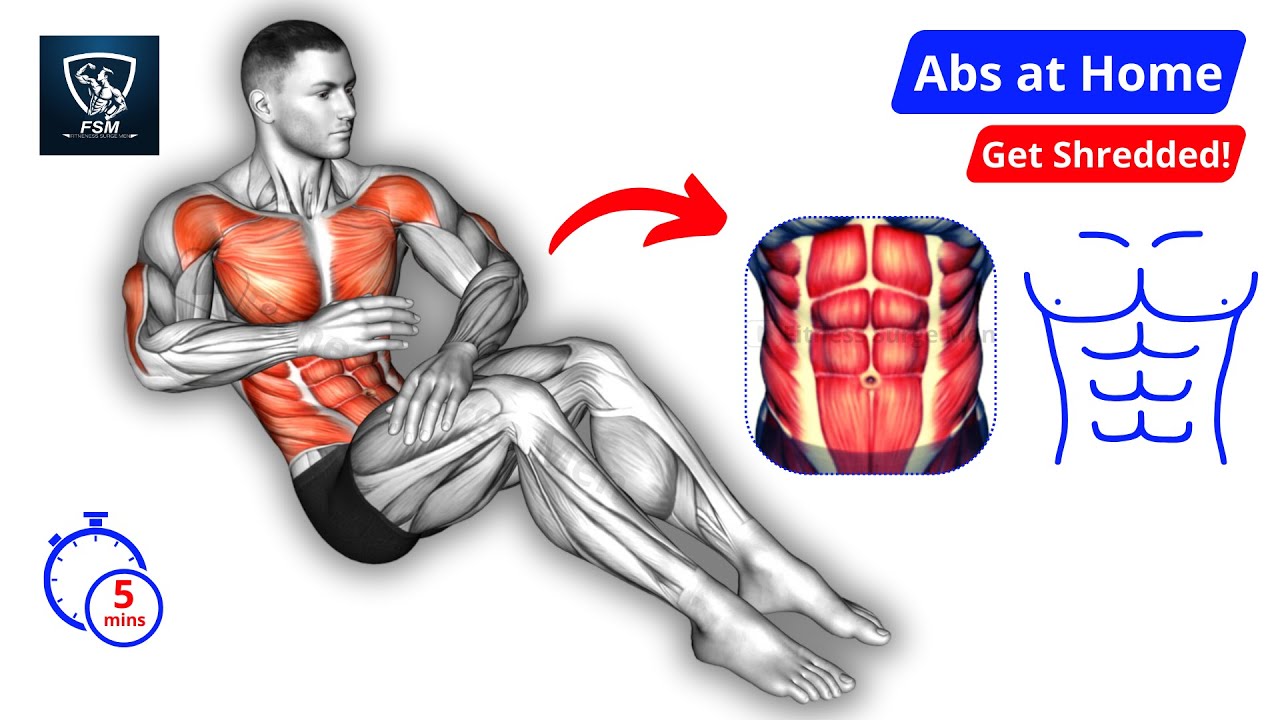 NEW 5 Min Abs Blaster: Daily At Home Routine for Shredded 6 Pack! - YouTube