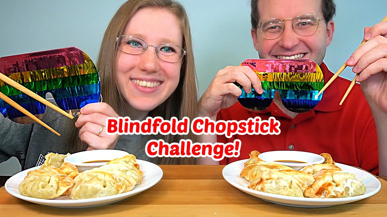 BLINDFOLD CHOPSTICK CHALLENGE! - YouTube