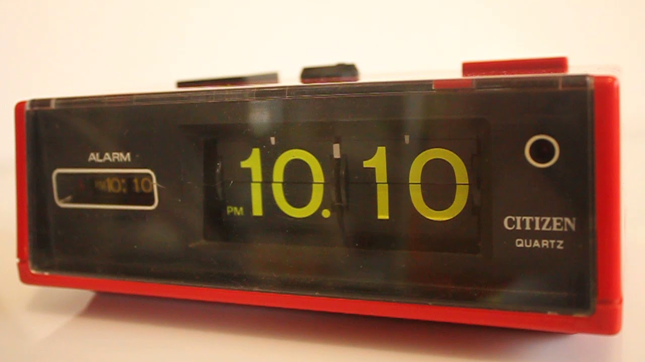 Citizen flip-battery-operated-clock, Japan/Japanese Bright red - YouTube