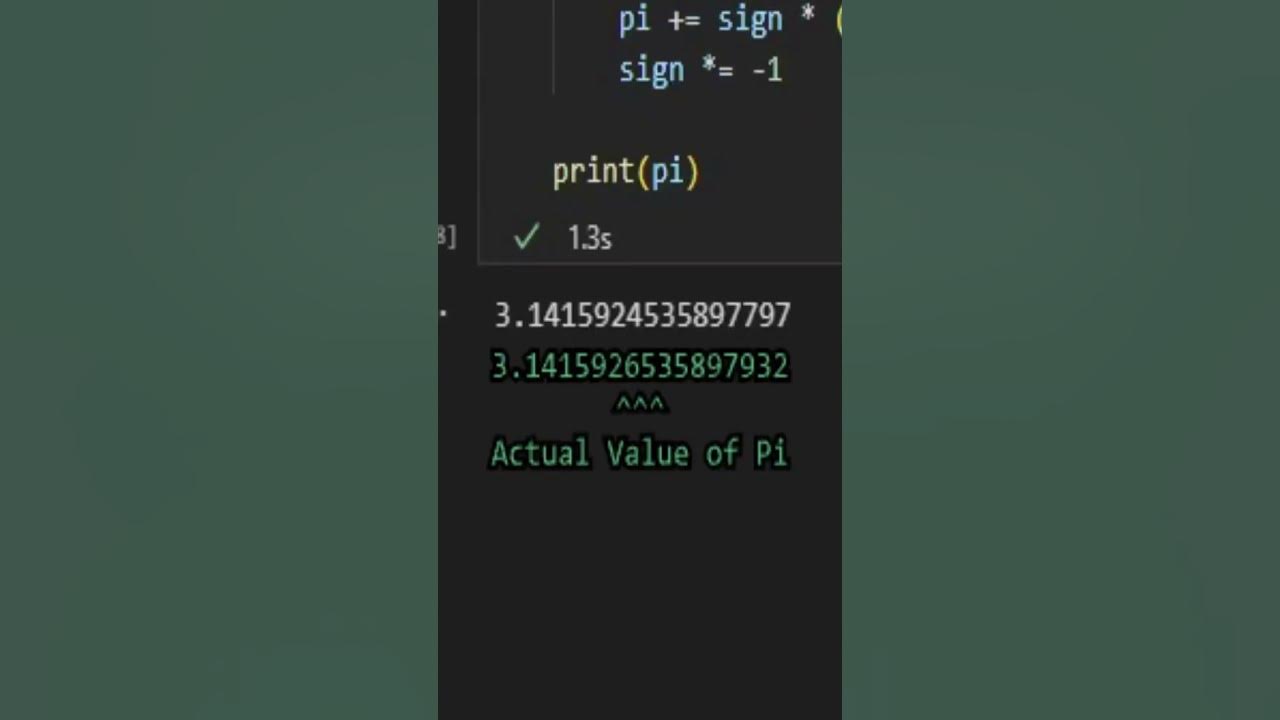 How To Calculate Pi Using Python Shorts Coding Python Math Tutorial Pythontutorial Youtube 8986