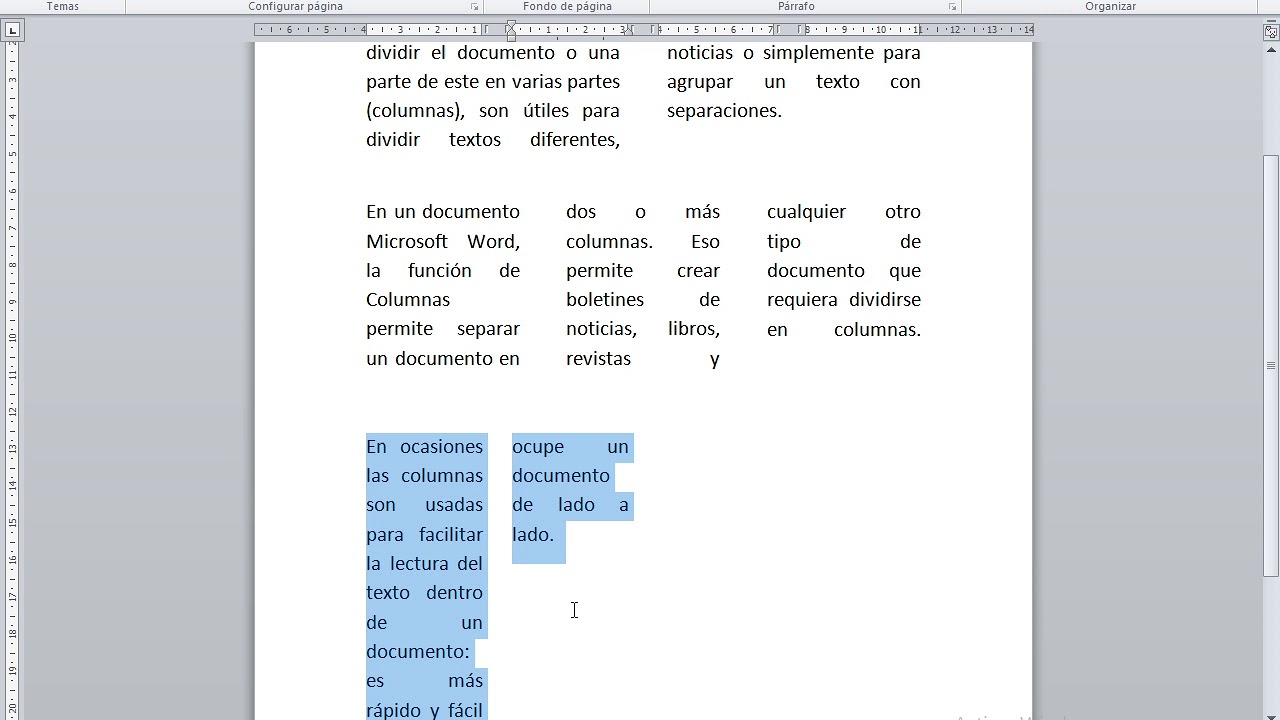 Columnas en Word - YouTube