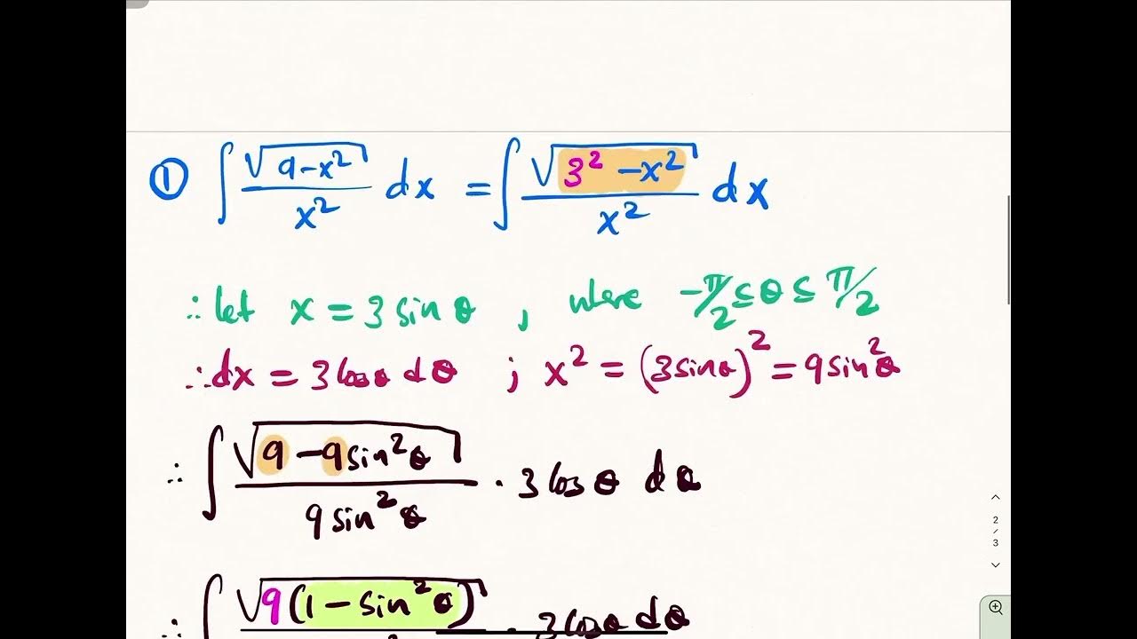 Integration By Trigonometric Substitutions | Part 1 - YouTube