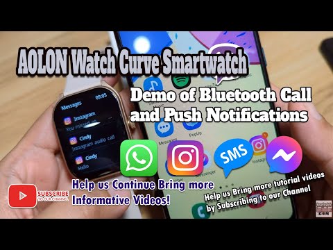 AOLON Watch Curve Smartwatch - Demo of Bluetooth Call and Push Notifications