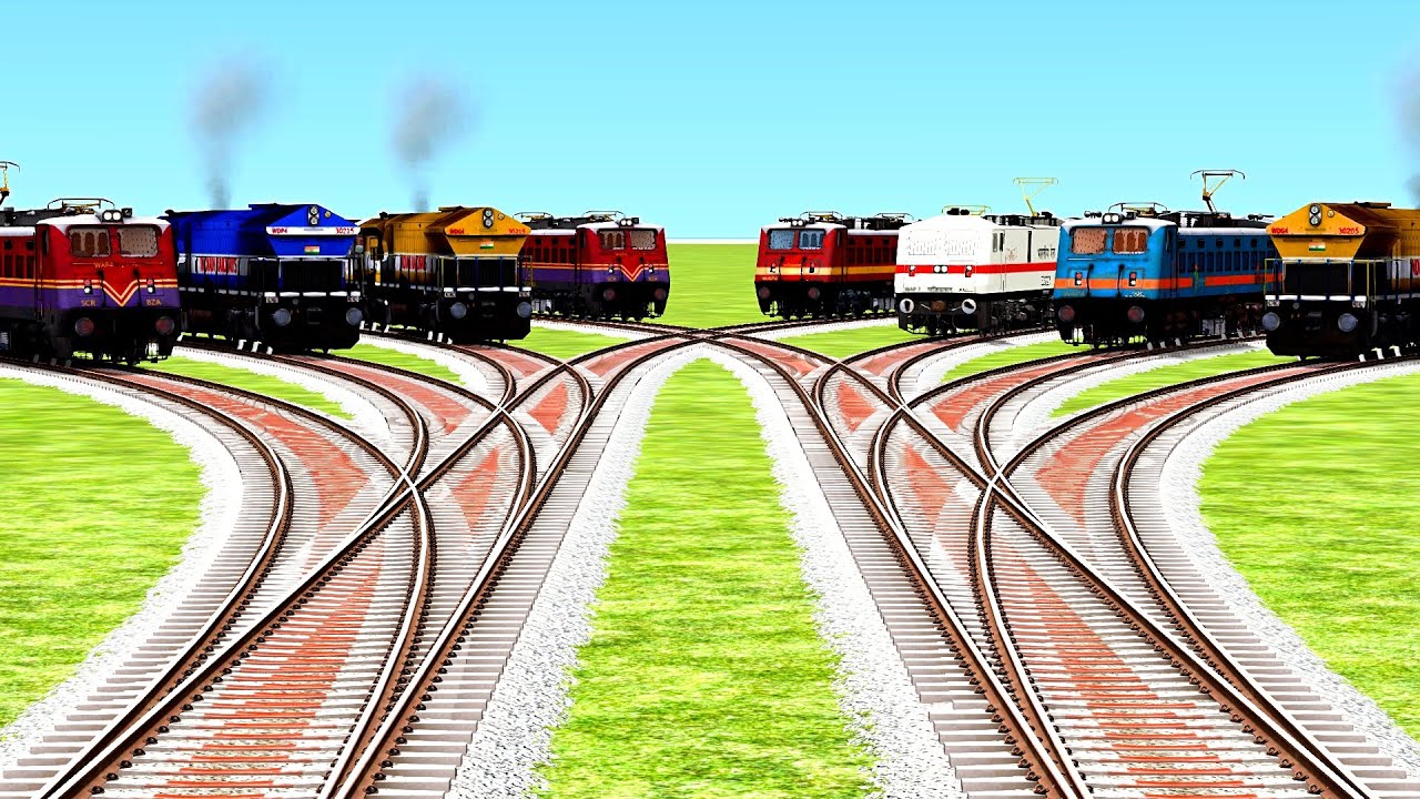 8 INDIAN RAILWAY TRAINS PASSING IN A ROW | #railroad - YouTube