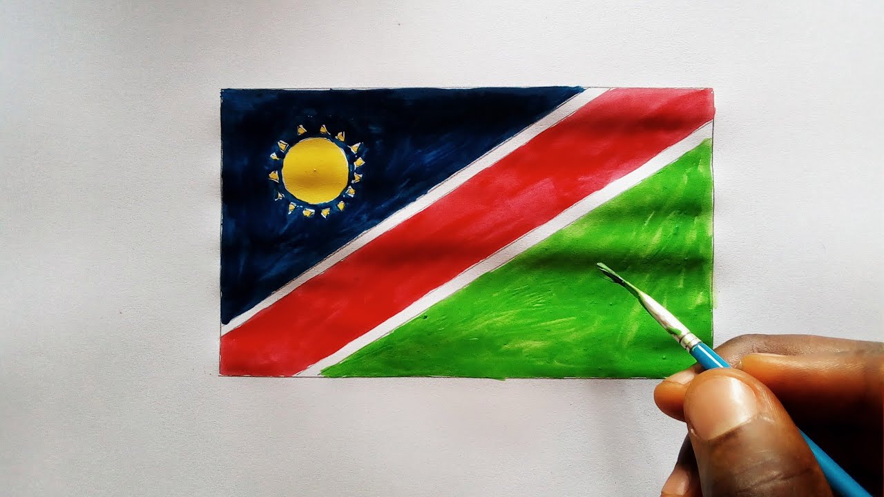 How to draw Flag of Namibia step by step - YouTube