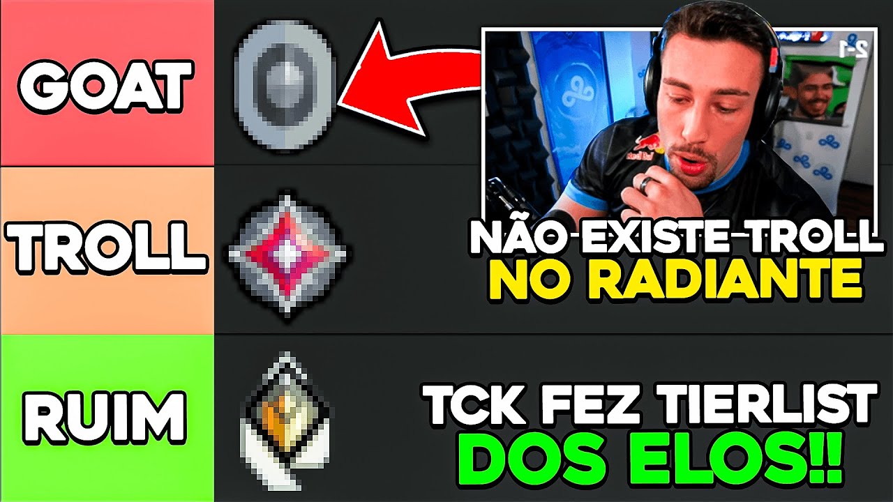 TCK FEZ TIERLIST COM OS ELOS DO VALORANT! (ele foi lúcido ou lunático ...