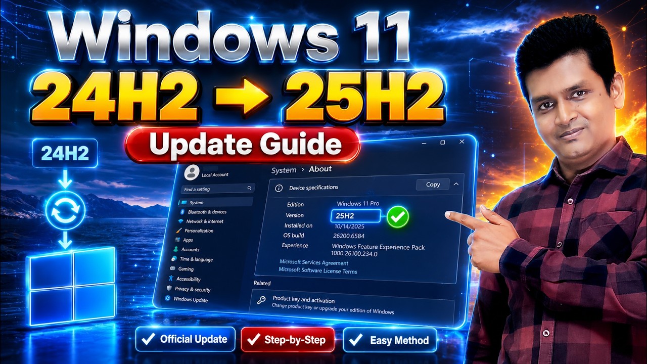 update windows 11 24h2 to 25h2 - Step by Step Guide - YouTube