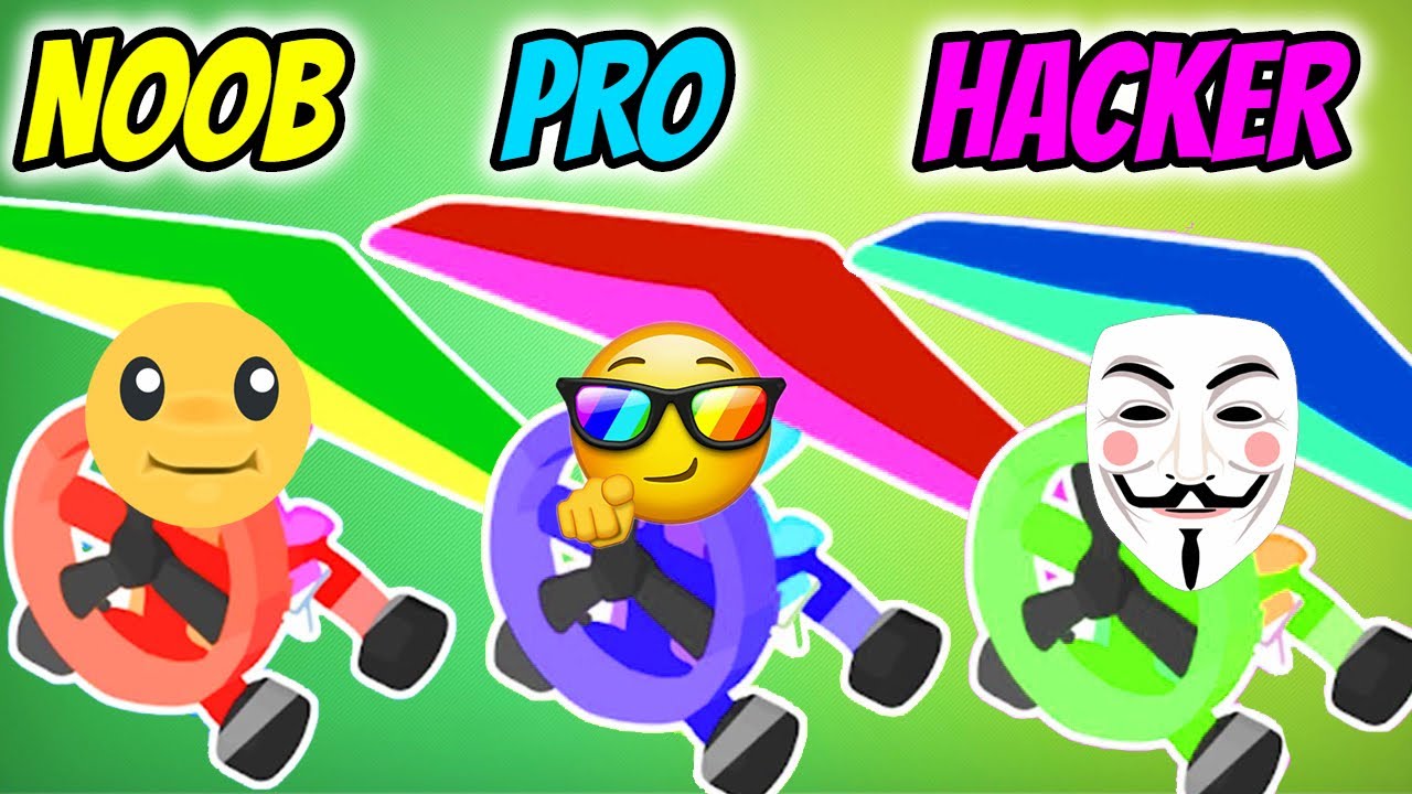 Road Glider - NOOB vs PRO vs HACKER - YouTube