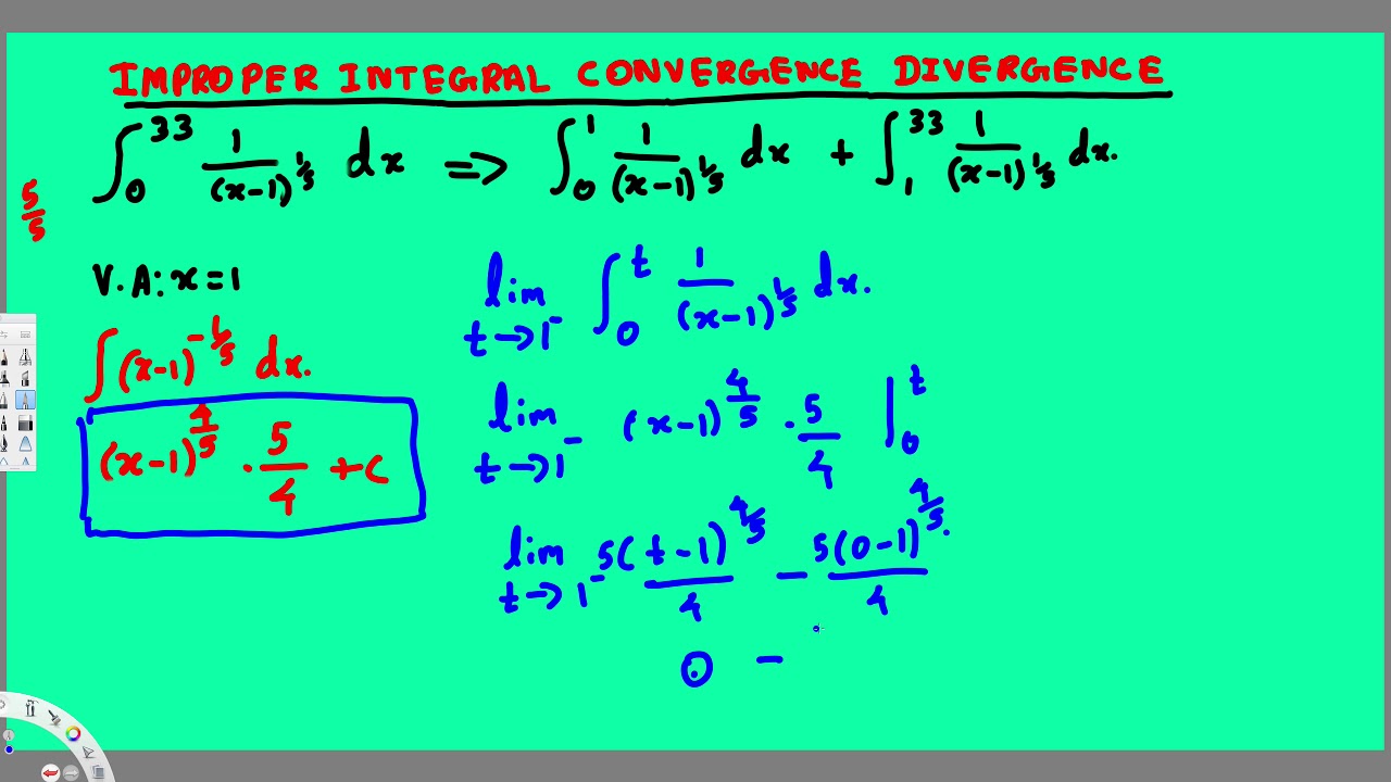 Improper Integrals Convergence and Divergence, Limits at Infinity ...