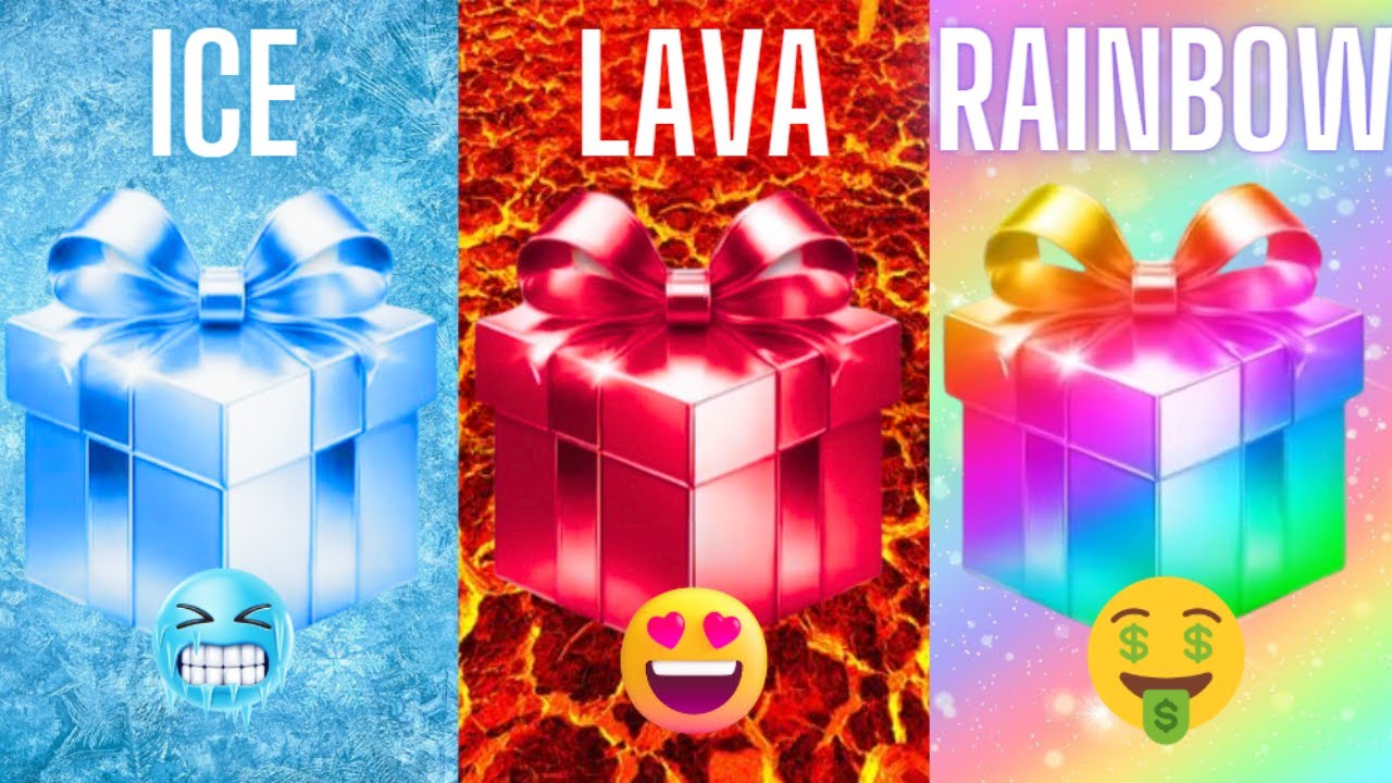 Choose your gift 🎁💝🤮 3 gift box challenge 2 good & 1 bad | Ice, Lava ...
