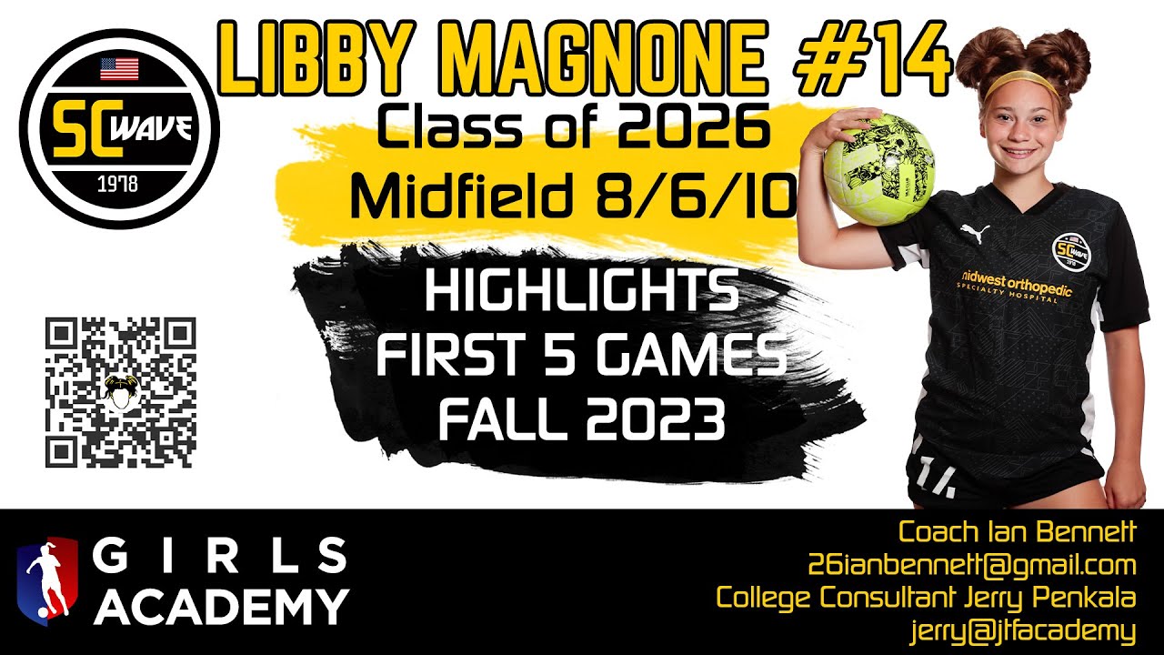 Libby Magnone Class of 2026 Midfielder 8/6/10 4.21/4.0 gpa 2023 Fall ...