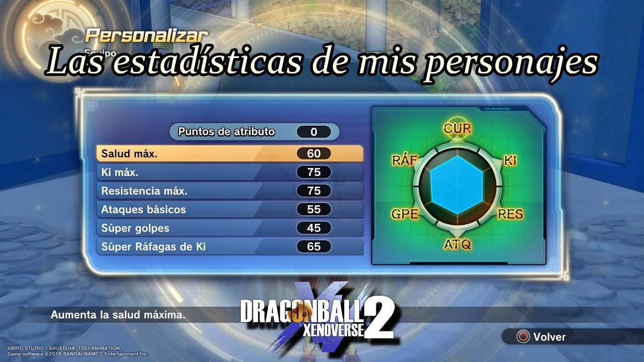 Dragon Ball Xenoverse 2: Estadísticas de mis personajes Sayajin - YouTube