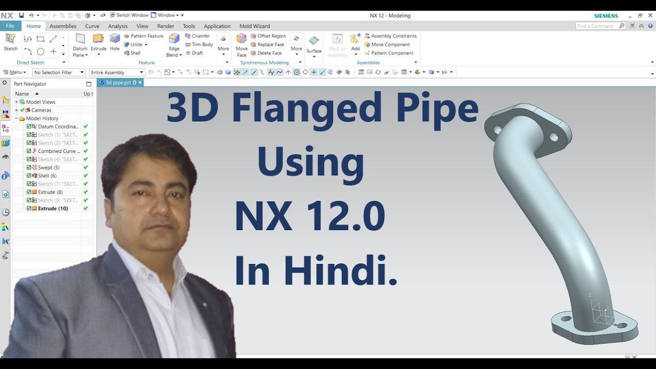 3D Flanged Pipe Using Nx 12.0 In Hindi. - YouTube