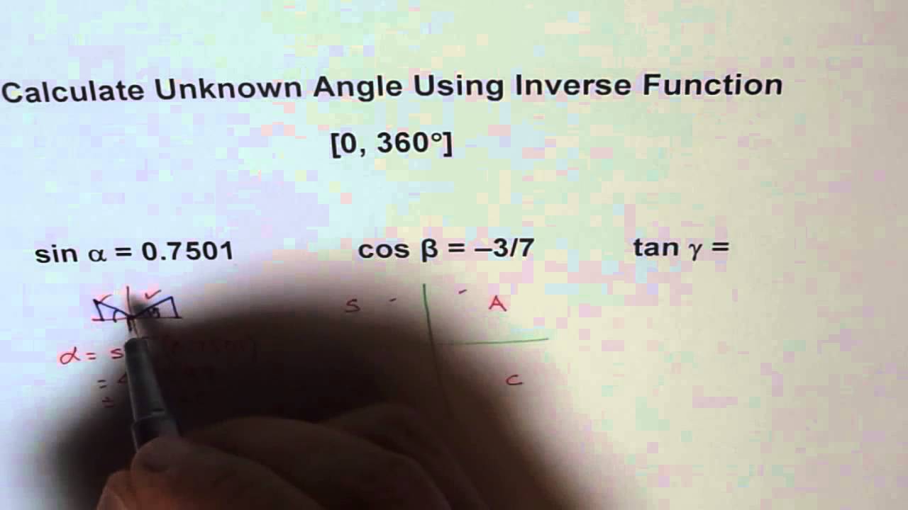 Determine Unknown Angle Using Inverse Trigonometric Ratio - YouTube
