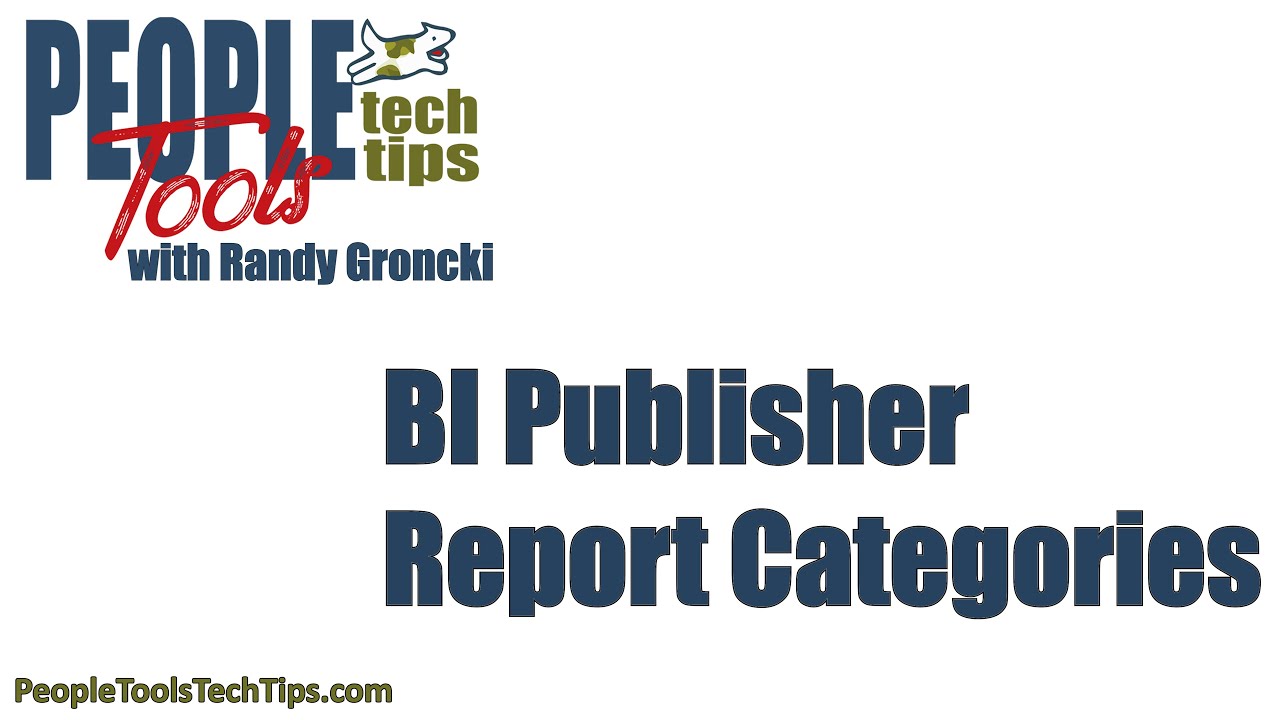 BI Publisher Report Categories - YouTube