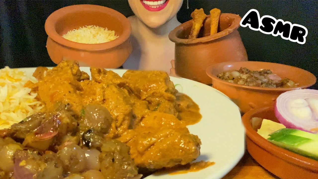 Asmr Mukbang eating Indian food raan iskandri | rice piryani | baby ...
