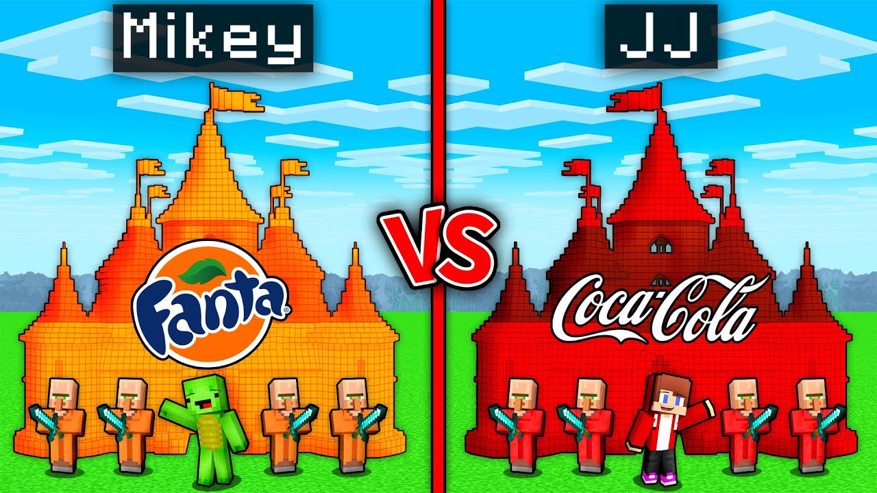 Mikey FANTA vs JJ COCA COLA Kingdom Battle in Minecraft ! (Maizen ...