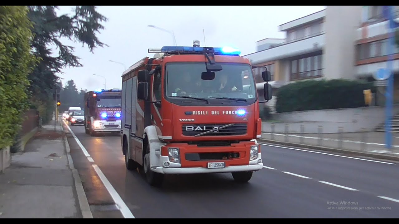 APS Volvo FL280 + ABP Bull Vigili del Fuoco Brescia in sirena - YouTube