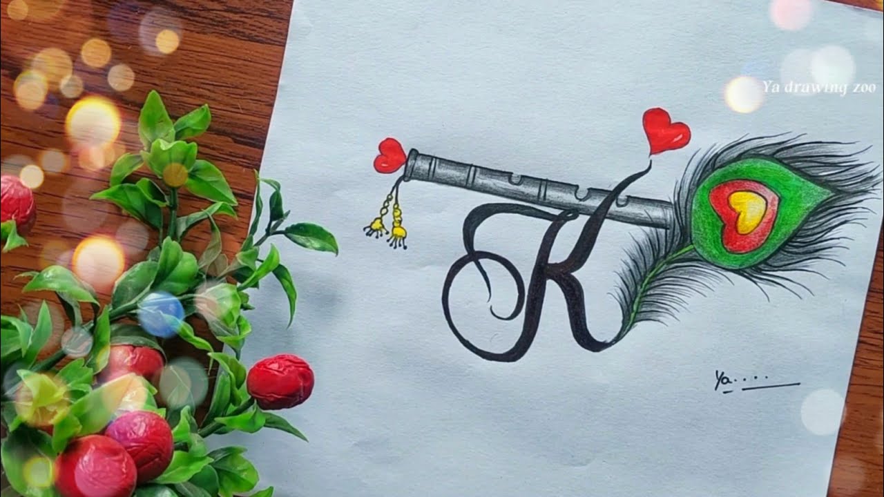 How to make beautiful K letter tattoo drawing with pencil || simple ...