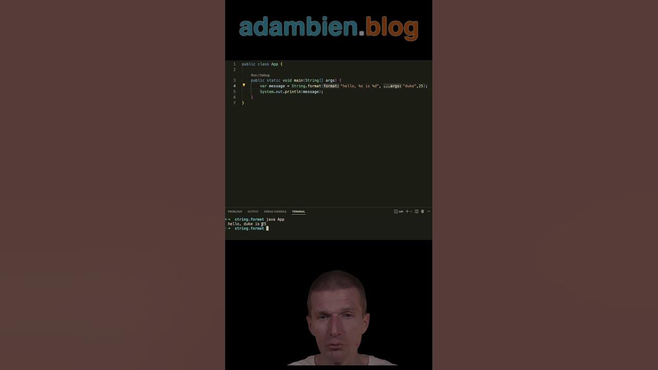 "formatted": a shorter String.format #airhacks #java #shorts #short #basics - YouTube