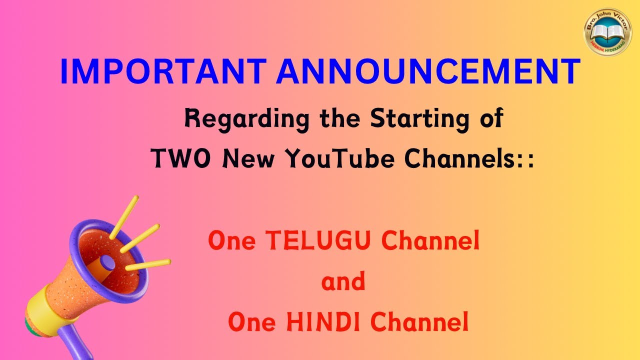 IMPORTANT ANNOUNCEMENT - Regarding the Starting of TWO New YouTube ...
