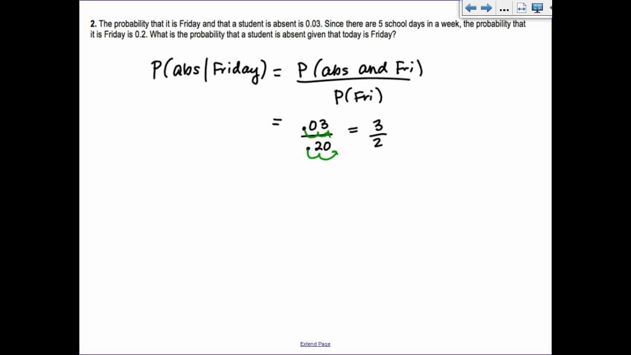 Section 12.3 Algebra 2 - Conditional Probability - YouTube
