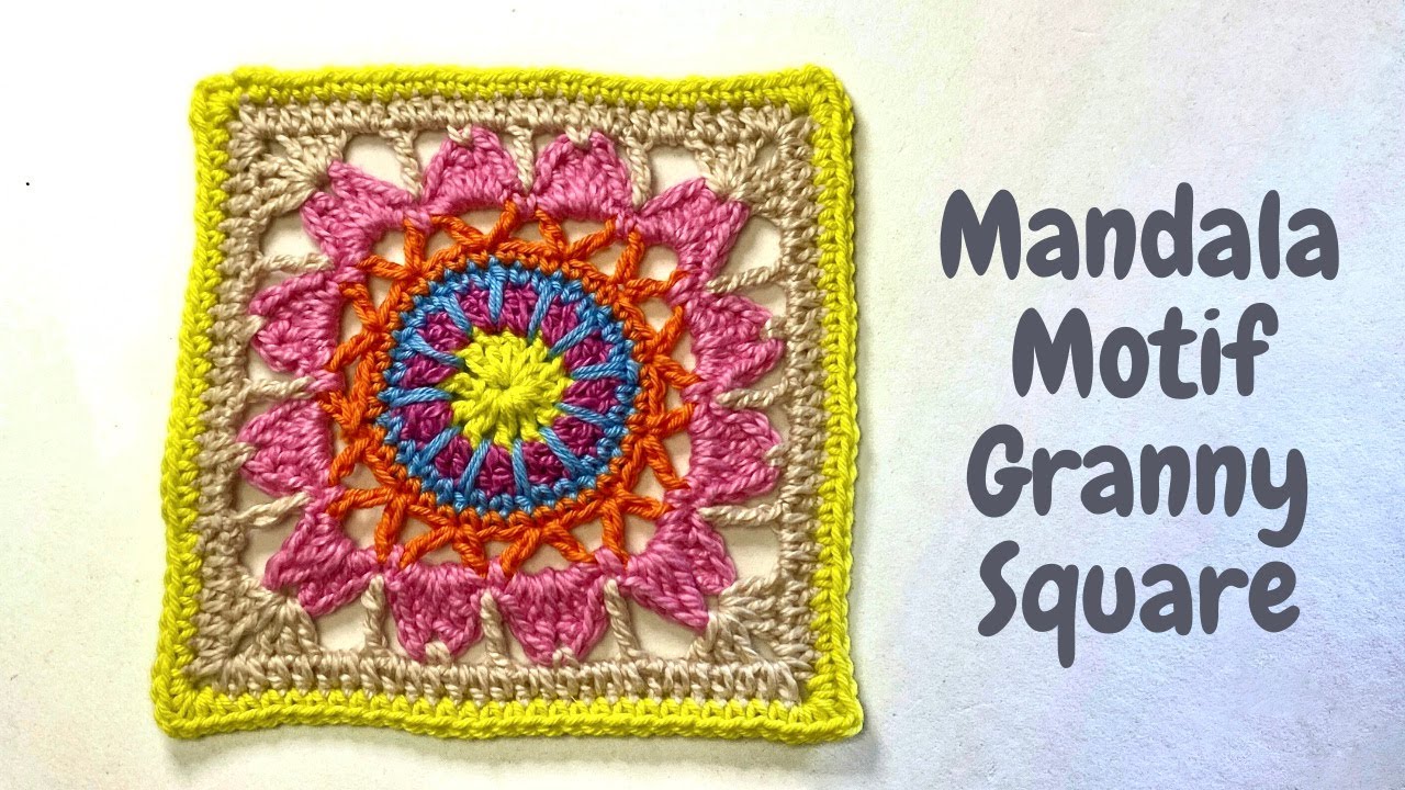 Create a Stunning Granny Square with a Mandala Motif! - YouTube