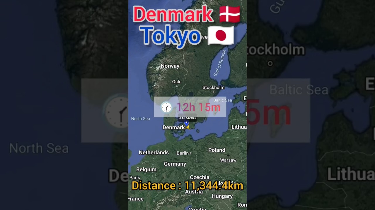 Copenhagen to Tokyo flight Route ️ || Denmark 🇩🇰 to Japan 🇯🇵 || - YouTube