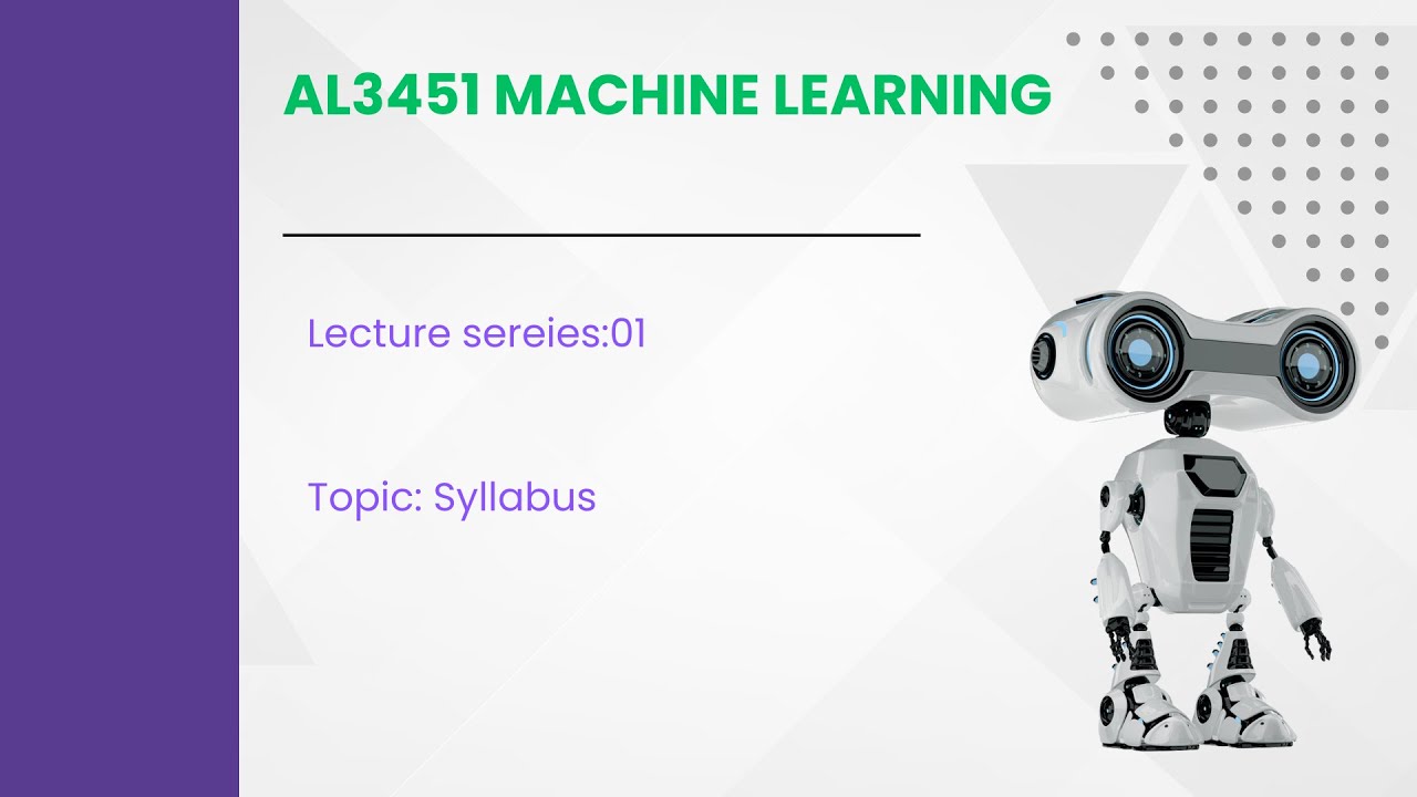 Machine Learning syllabus in tamil -AL3451 - YouTube