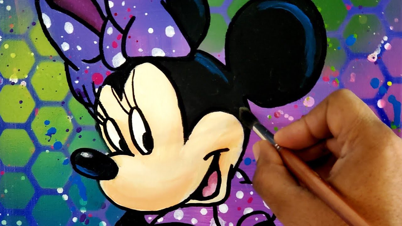 How To Paint MINNIE MOUSE Step By Step | POP ART Style - YouTube