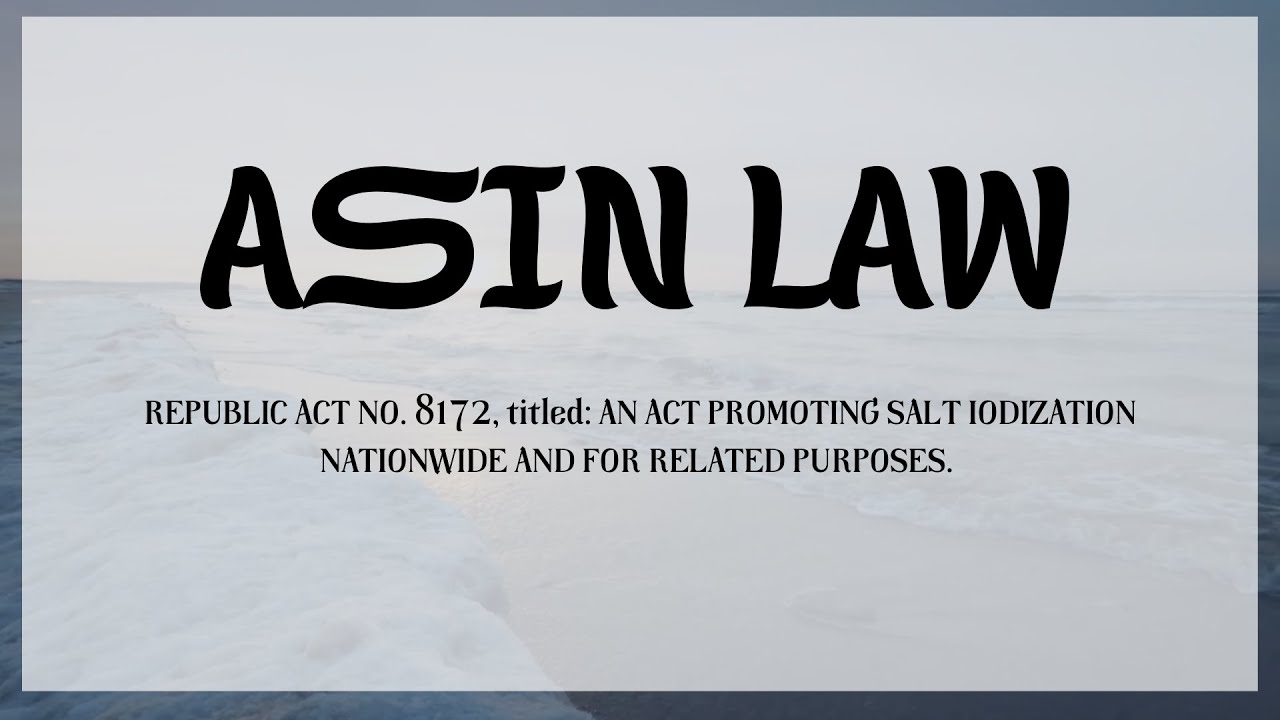 ASIN LAW: Salt for the People - YouTube