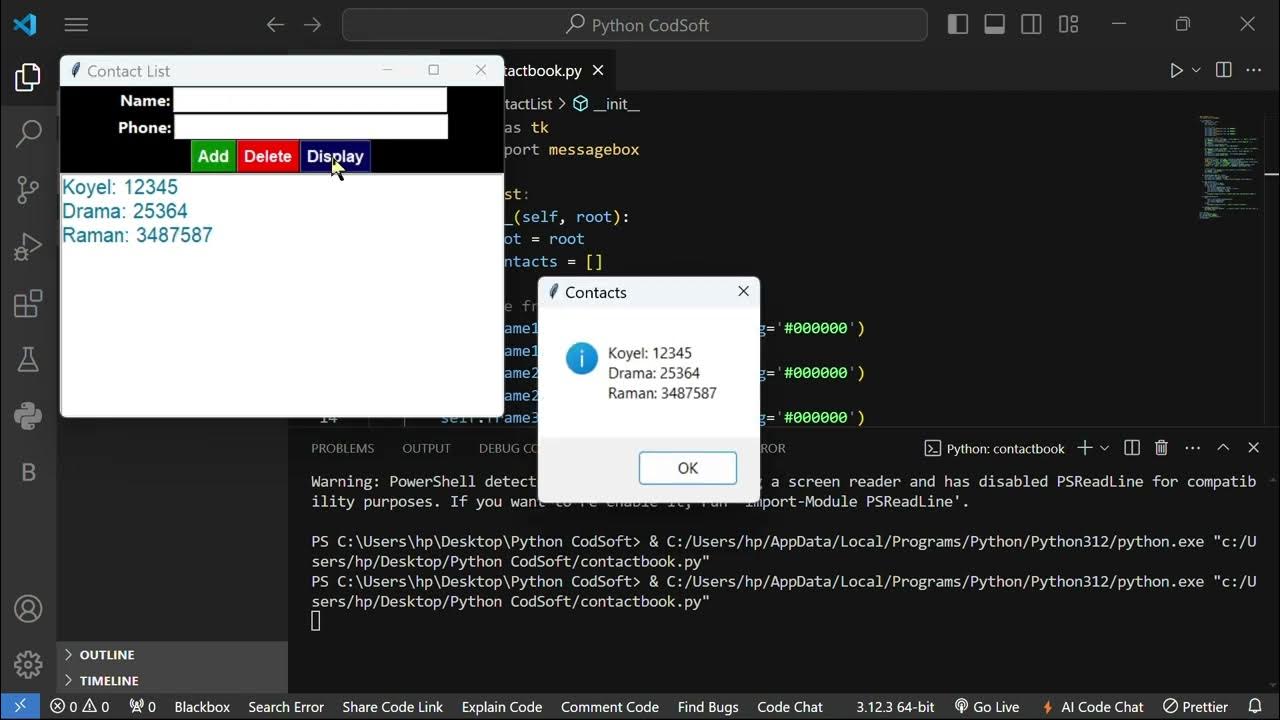 Contact book using Python - YouTube