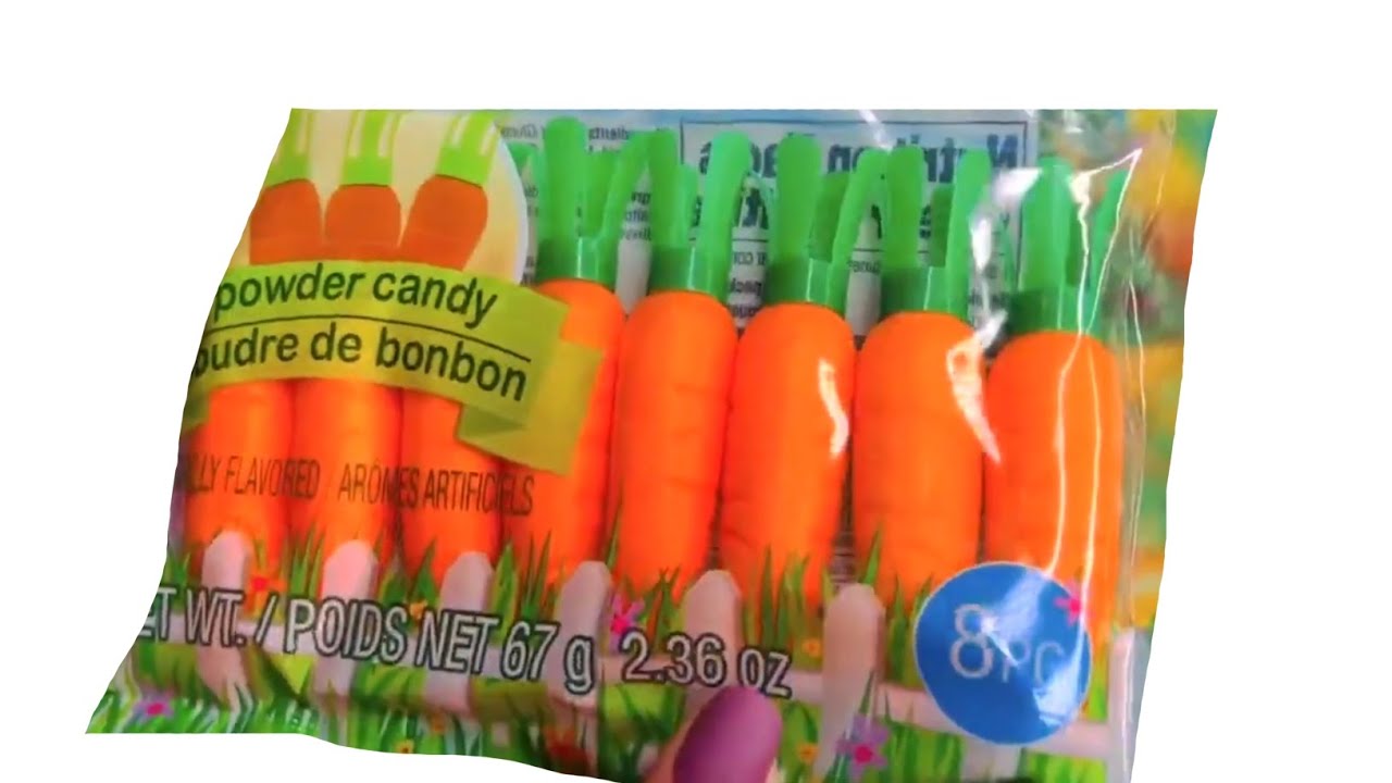 ASMR Unwrapping Carrot Powder Candy - YouTube