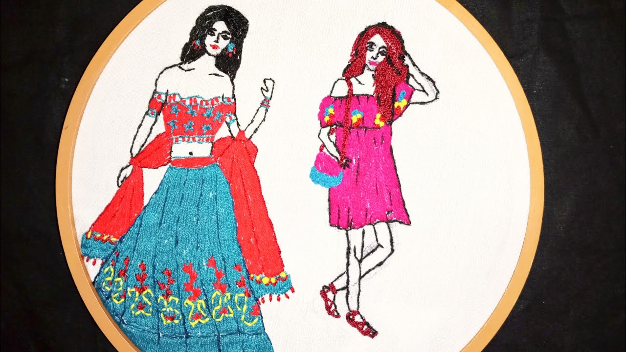 Hand Embroidery | Hand Embroidery Girl Tutorial | Embroidery Hoop Art ...