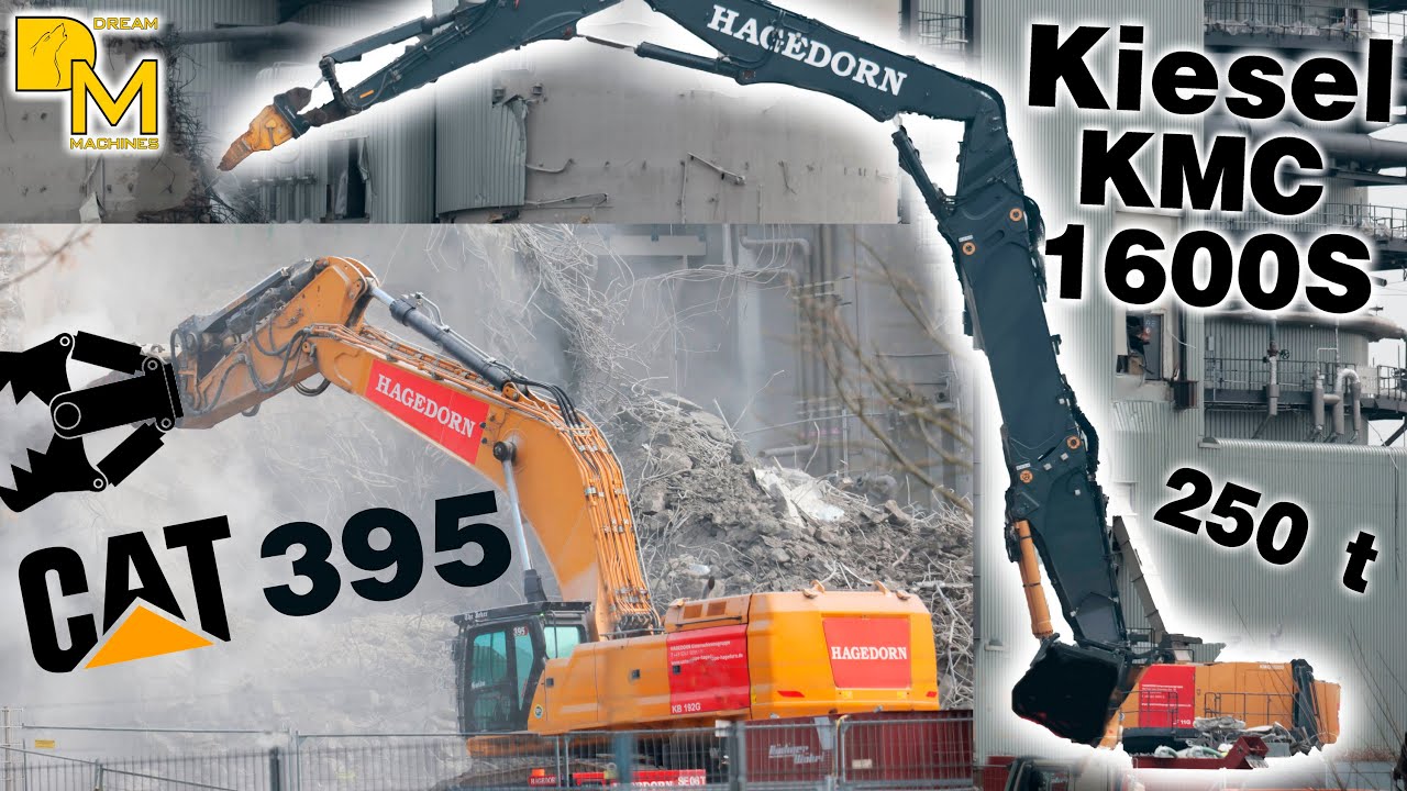Largest excavator in Germany 250ton Hitachi KMC 1600S & CATERPILLAR 395 ...
