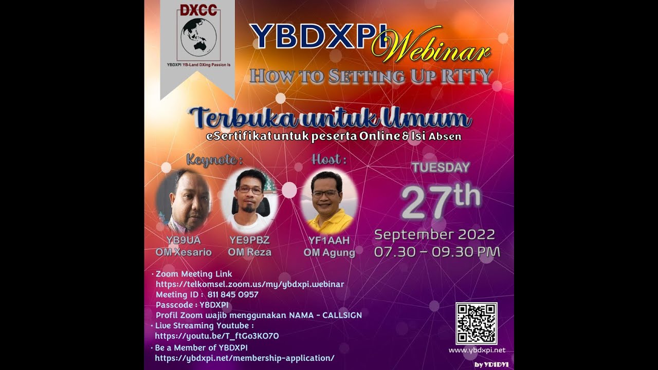 Live Streaming YBDXPI Webinar : How to Setting Up RTTY - YouTube